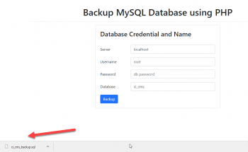 How To Backup MySQL Database Using PHP | Free Source Code