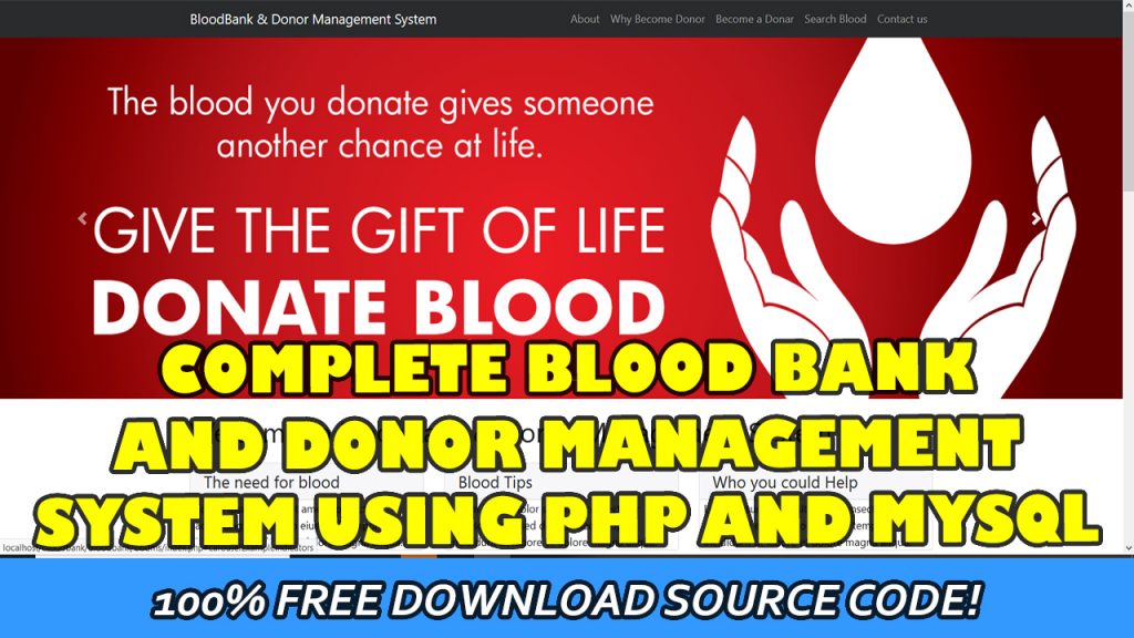 Complete Blood Bank Management System In PHP MySQL Free Download