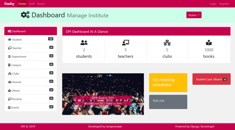 Complete College School Management System Using Python Django | Campcodes