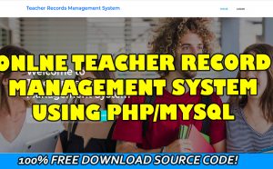 Teacher Record Management System Source Code