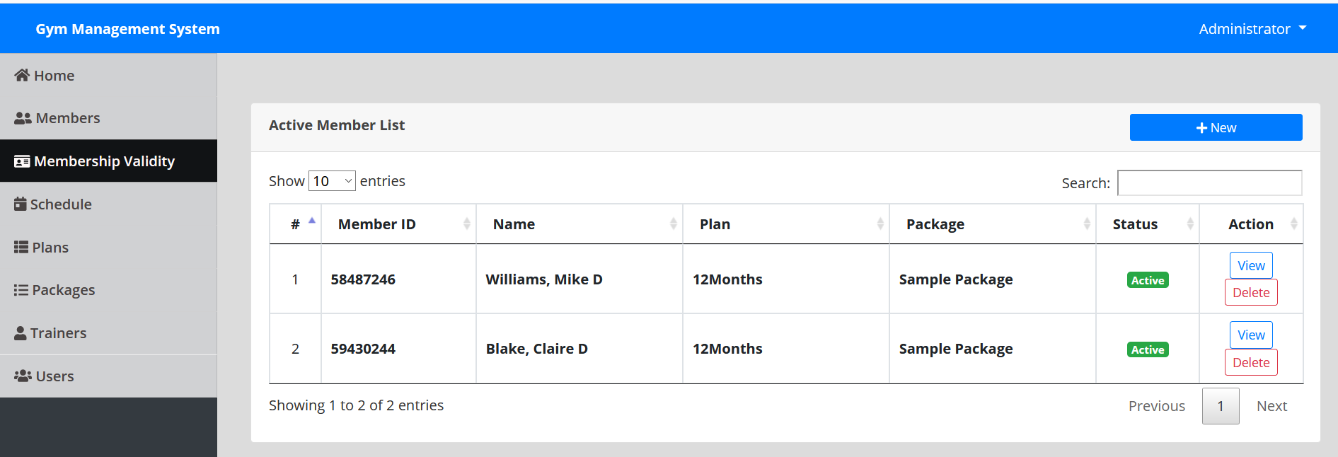 Gym Management System Using PHP/MySQLi | Campcodes