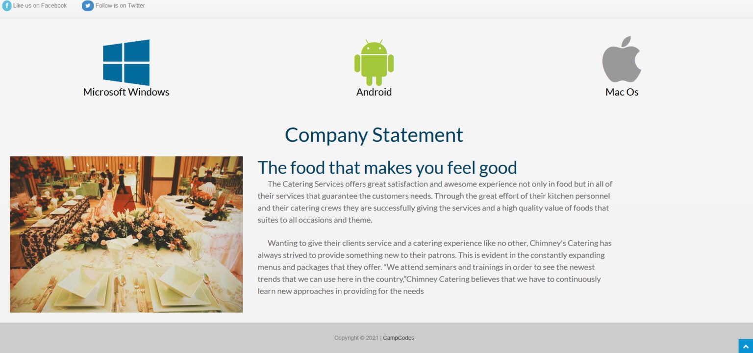 Complete Online Catering Reservation System Using PHP MySQL | Campcodes