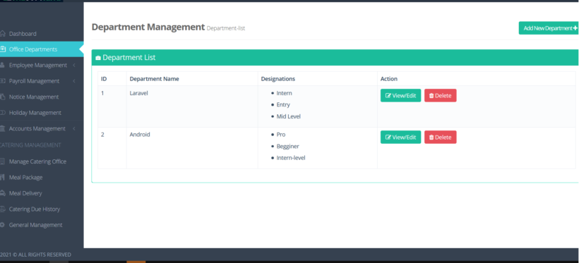 Complete Catering Management System In PHP MySQL | Campcodes